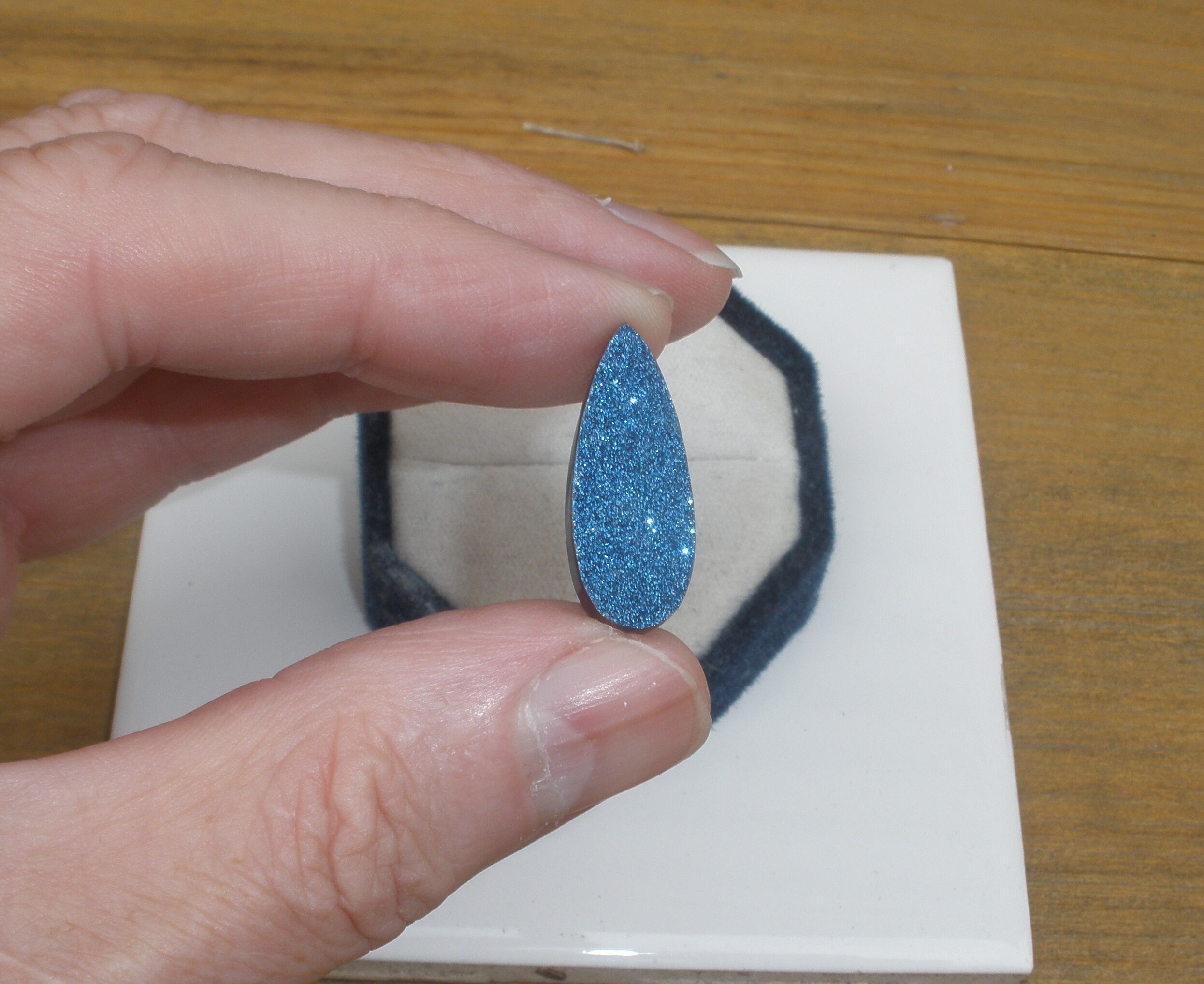 26 X 10mm Pear Mystic Peacock Blue Drusy Quartz | Etsy