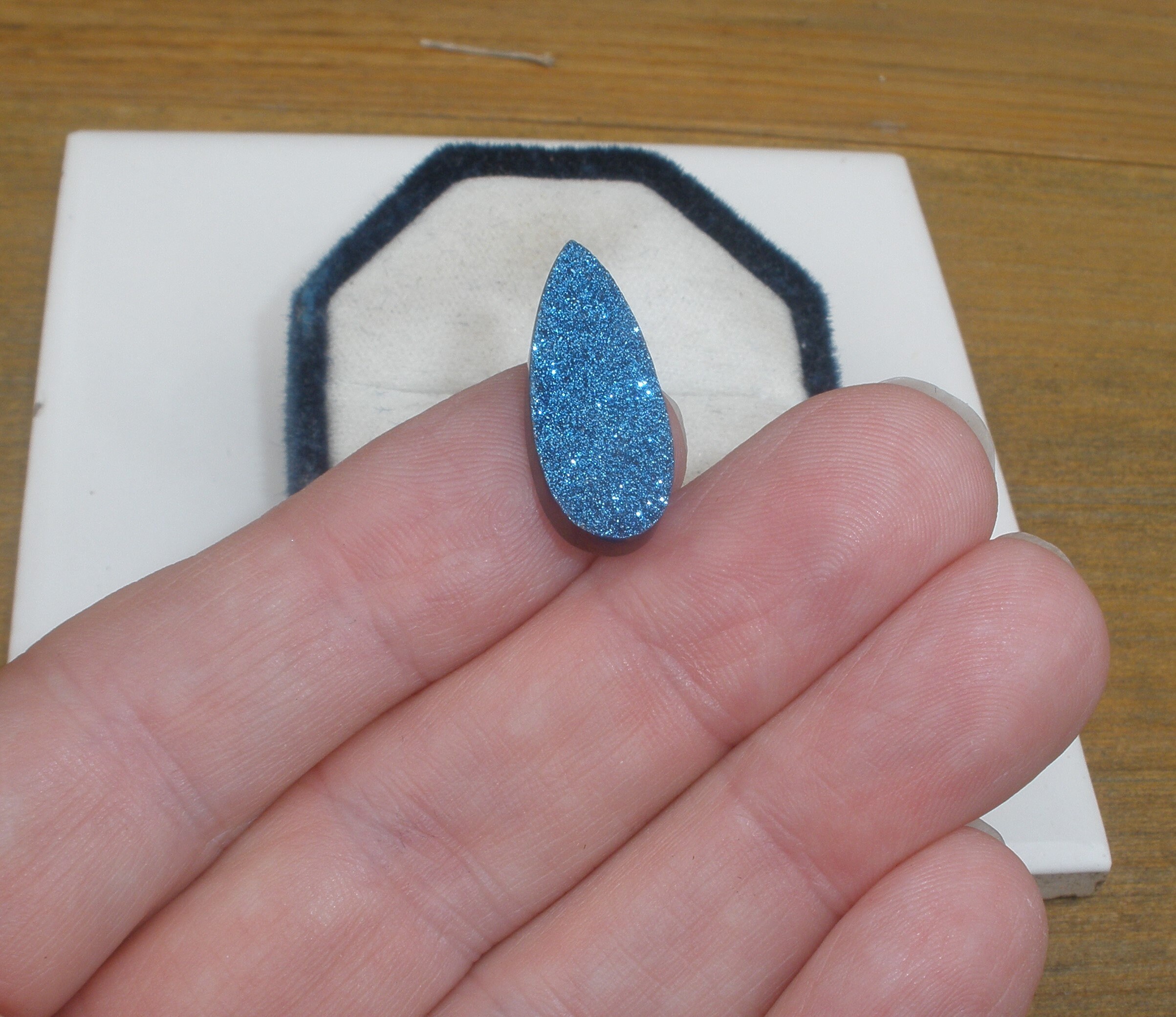 26 X 10mm Pear Mystic Peacock Blue Drusy Quartz | Etsy