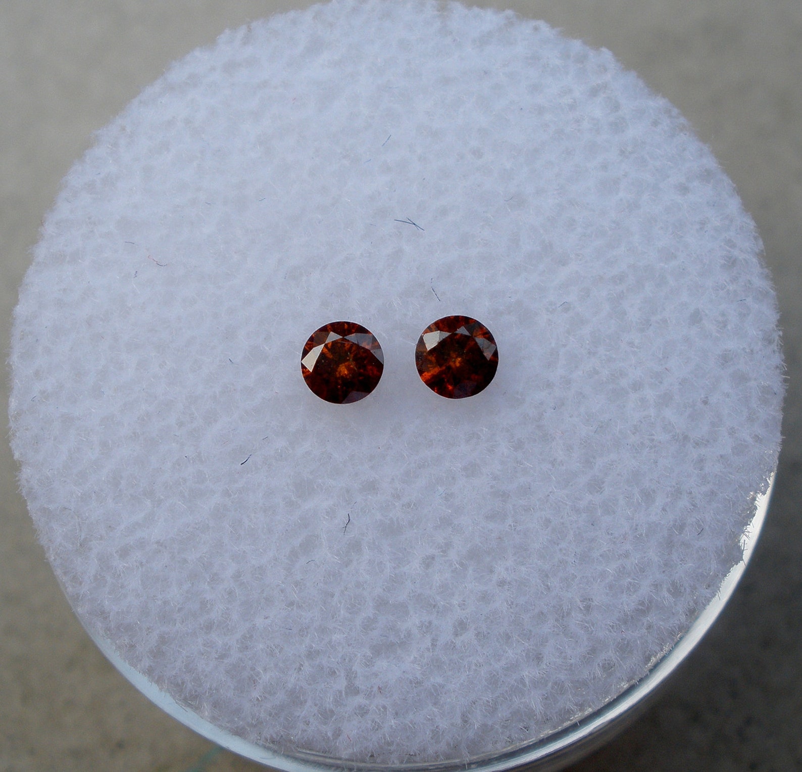 Cognac Red Natural Diamond Loose Faceted Round Pair 3.5mm Each - Etsy