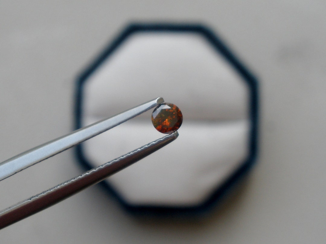 3.5mm Cognac Red Diamond Loose Faceted Natural Round 0.17 Carat - Etsy