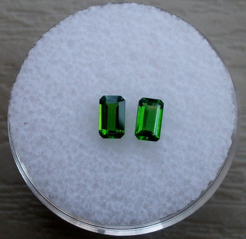 Green Chrome Diopside Emerald Loose Faceted Gem Pair 5x3mm - Etsy