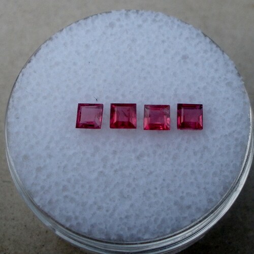 4 Colombian Emerald Square Loose Natural Gems 2.5mm Each | Etsy