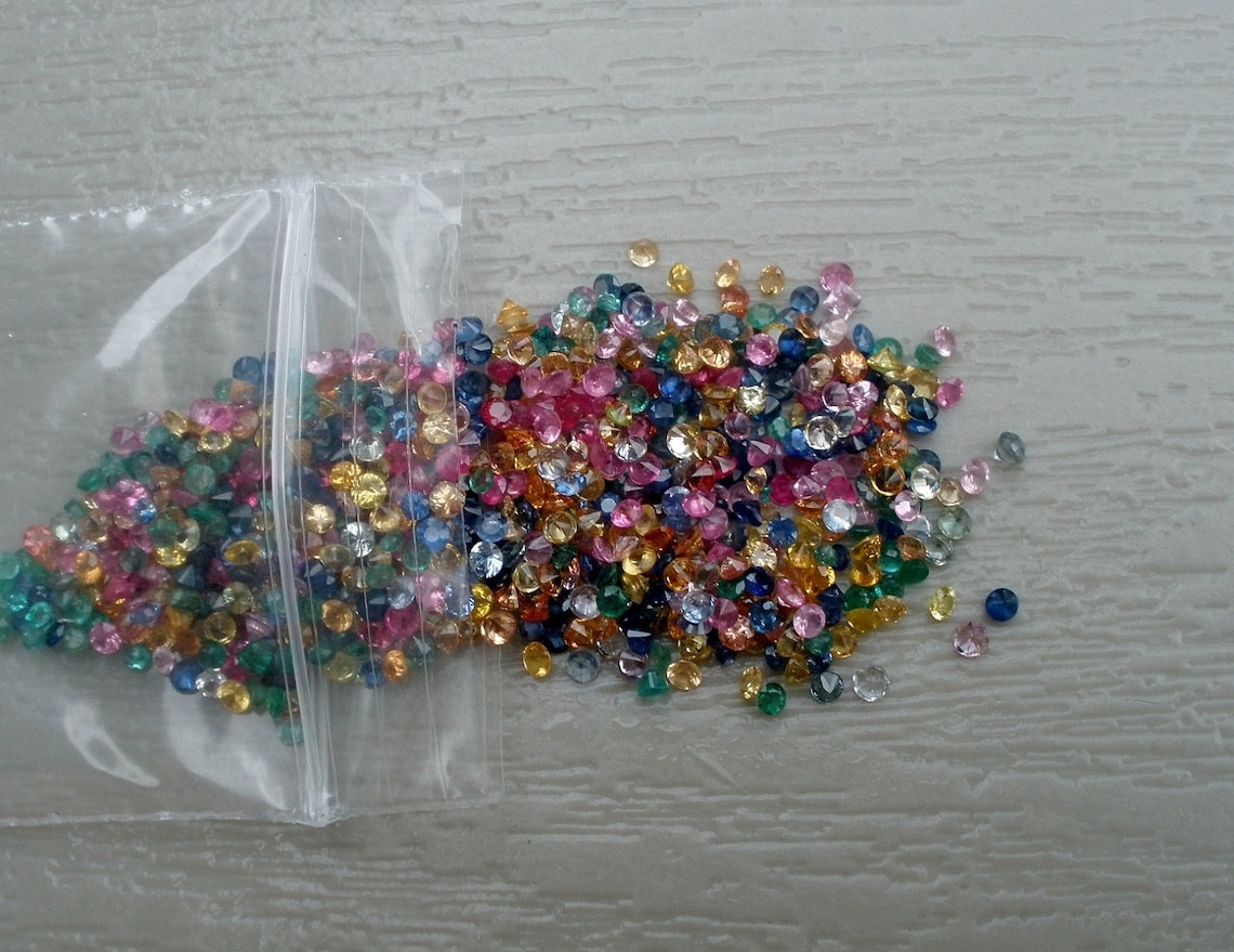 Precious Natural Gem Loose Faceted Round Mix Parcel Lot Over 1 Carat ...