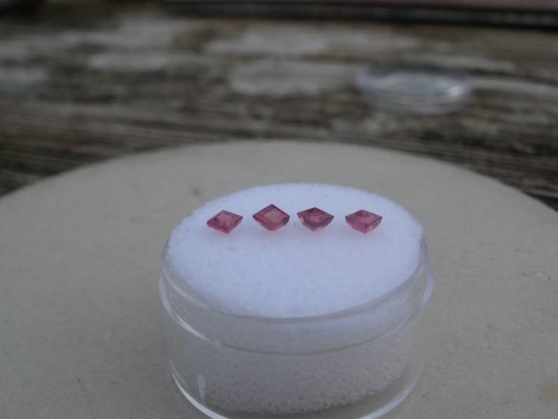 4 Ruby Square Loose Faceted Natural Gems 3mm Each | Etsy
