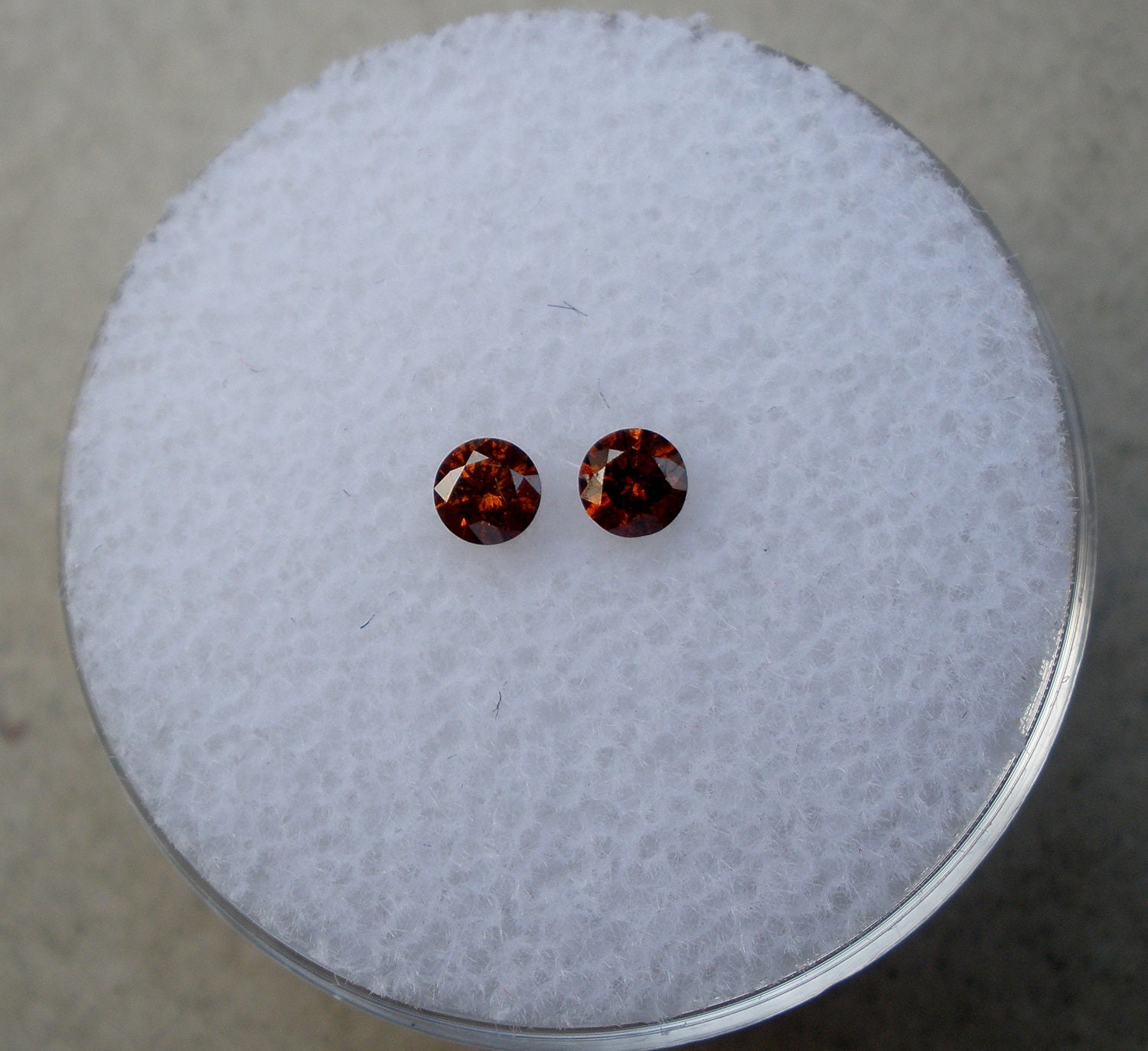 Cognac Red Round Natural Diamond Loose Pair 3mm Each | Etsy