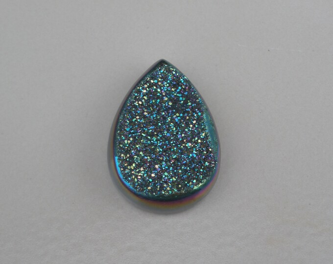 Mystic Peacock Blue Green Drusy Quartz Pear Gem 35 X 24mm - Etsy