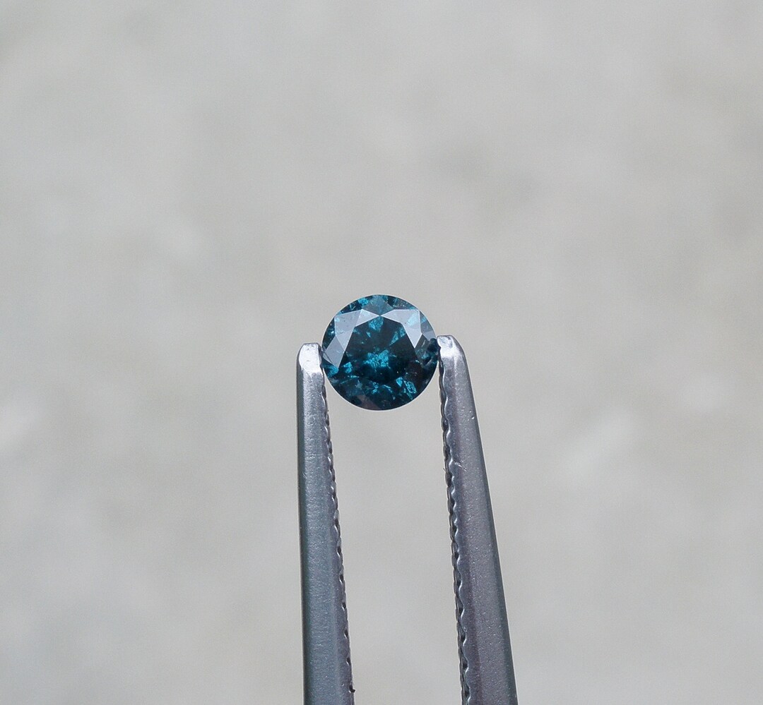 4mm Natural Blue Diamond Round SI Clarity for Jewelry Making, Settings ...
