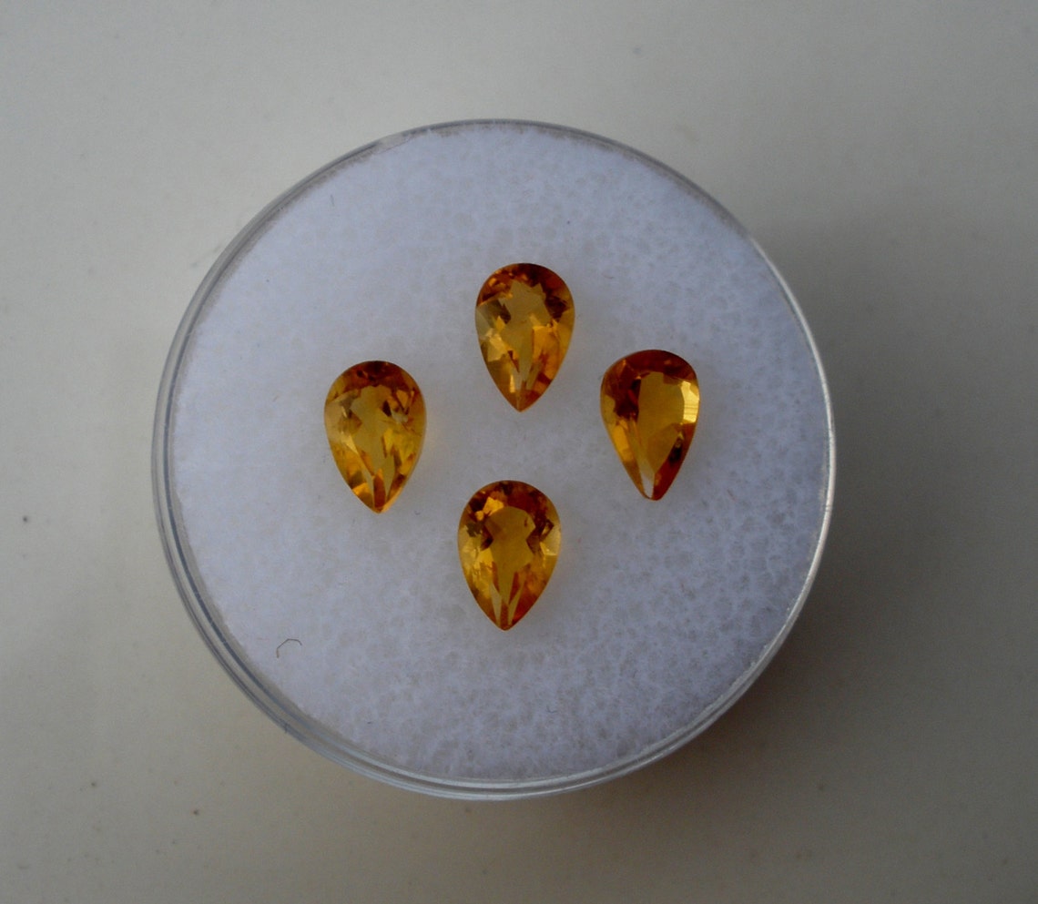 4 Citrine Pear Gems 6x4mm Each - Etsy