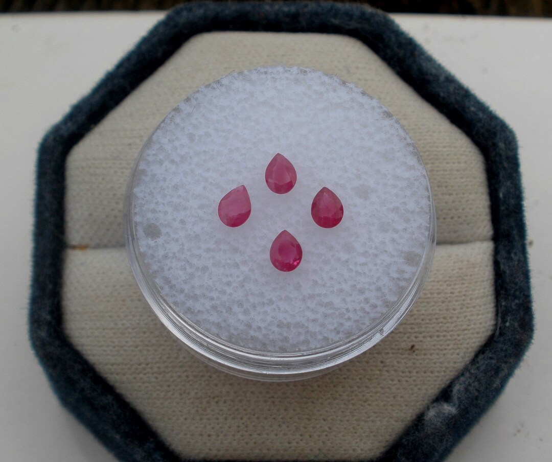 4 Ruby Pear Loose Faceted Natural Gems 4x3mm - Etsy