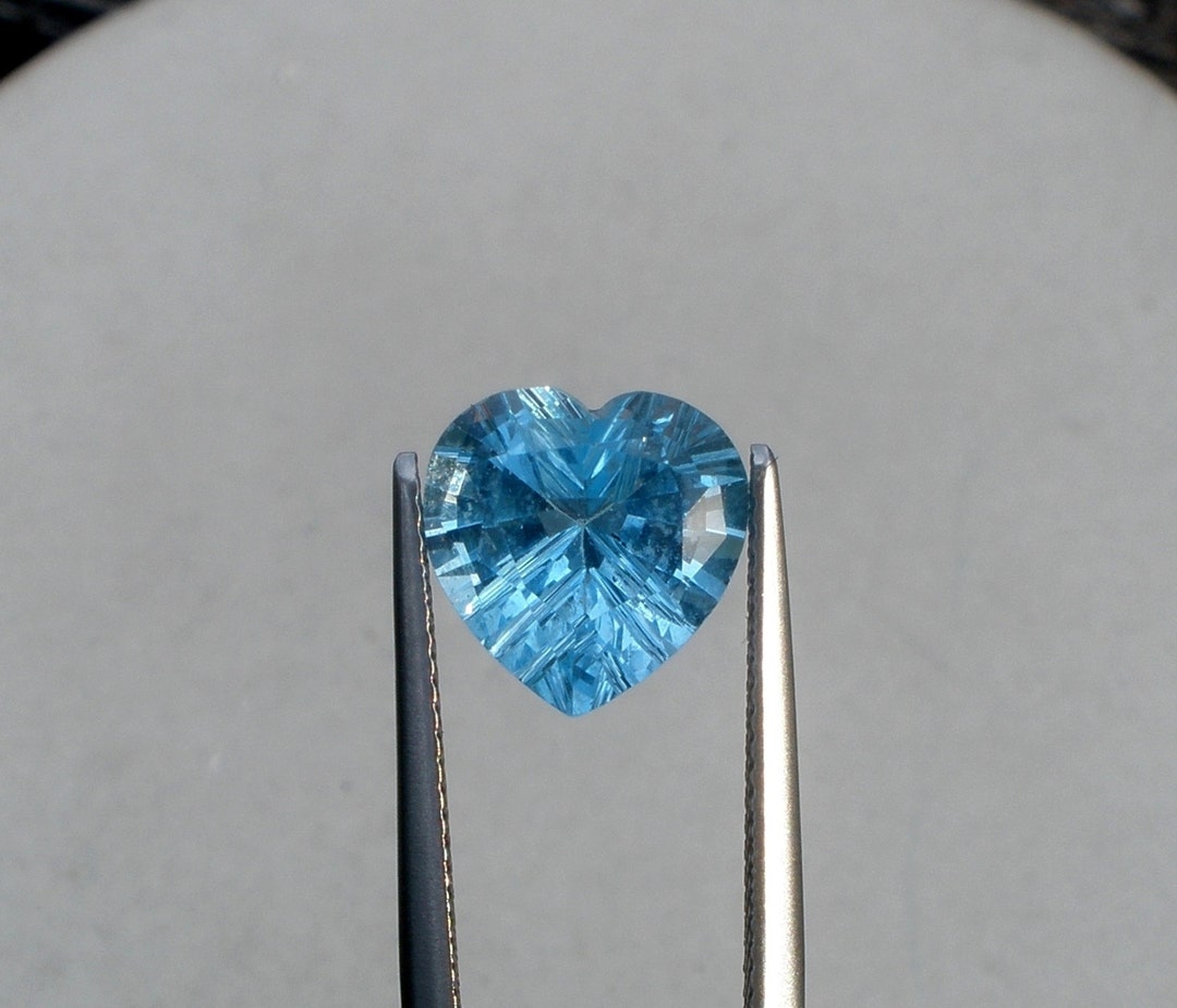 Swiss Blue Topaz Heart Laser Cut Loose Faceted Natural Gem 10mm - Etsy