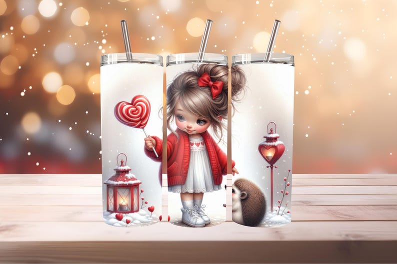 Baby Hedgehog Tumbler Wrap, Messy Bun Girl, Sublimation Design (digital ...
