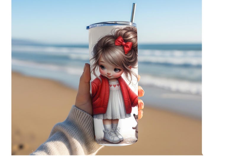 Baby Hedgehog Tumbler Wrap, Messy Bun Girl, Sublimation Design (digital ...