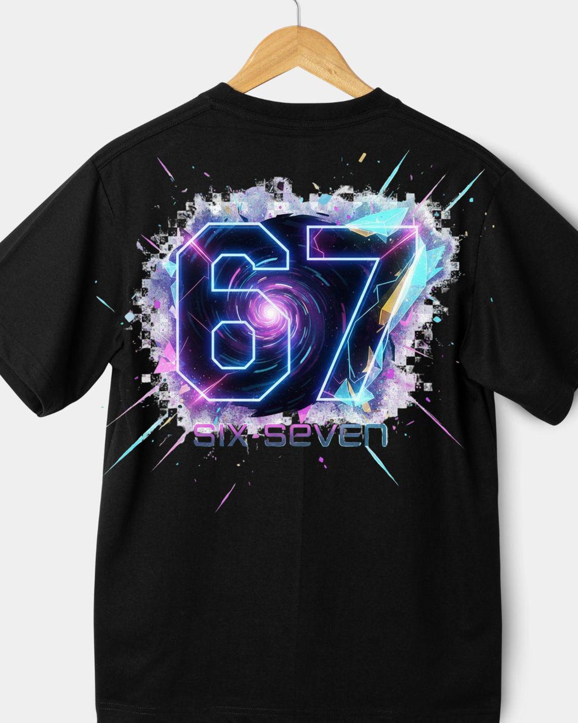 6 7 Six Seven Meme PNG SVG - Abstract Neon T-shirt Design | Commercial ...