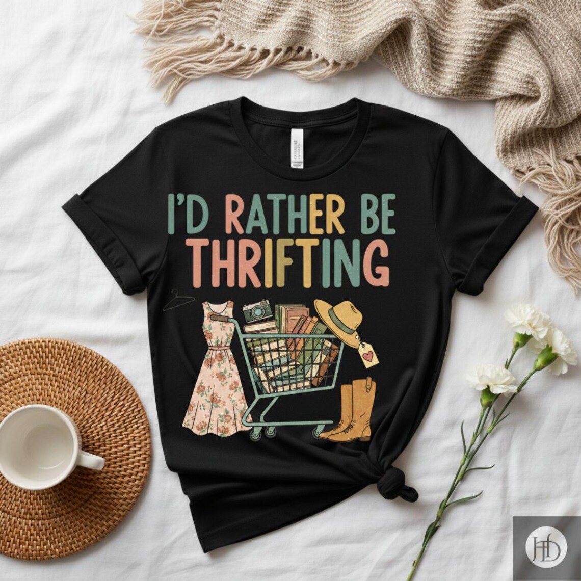 I’d Rather Be Thrifting PNG | Vintage Thrift Lover Quote Design | Cute ...