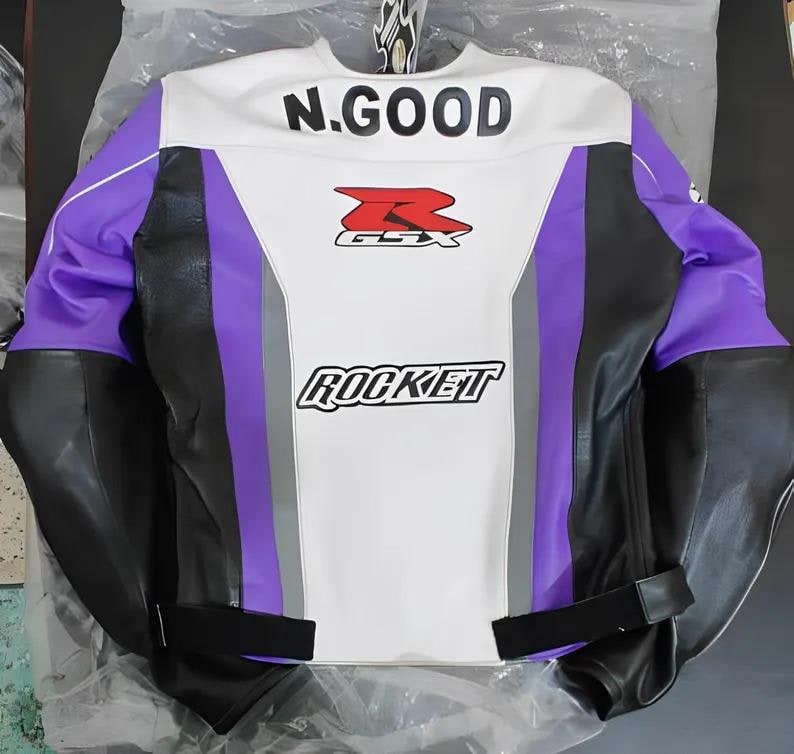 Suzuki Racing Leather Motorcycle Jacket, Yoshimura Rocket Motogp Biker ...