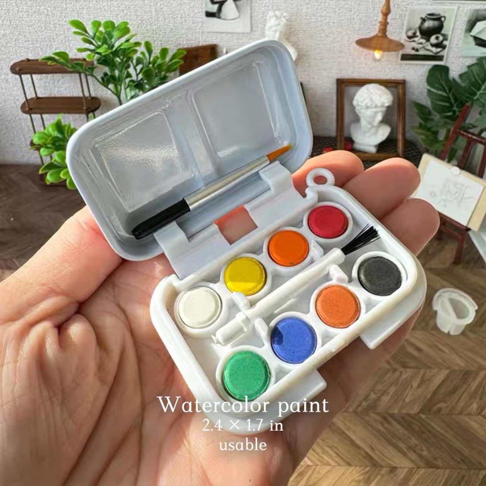 Miniature Artist Studio Set - Dollhouse Painting Supplies, Mini Easel ...