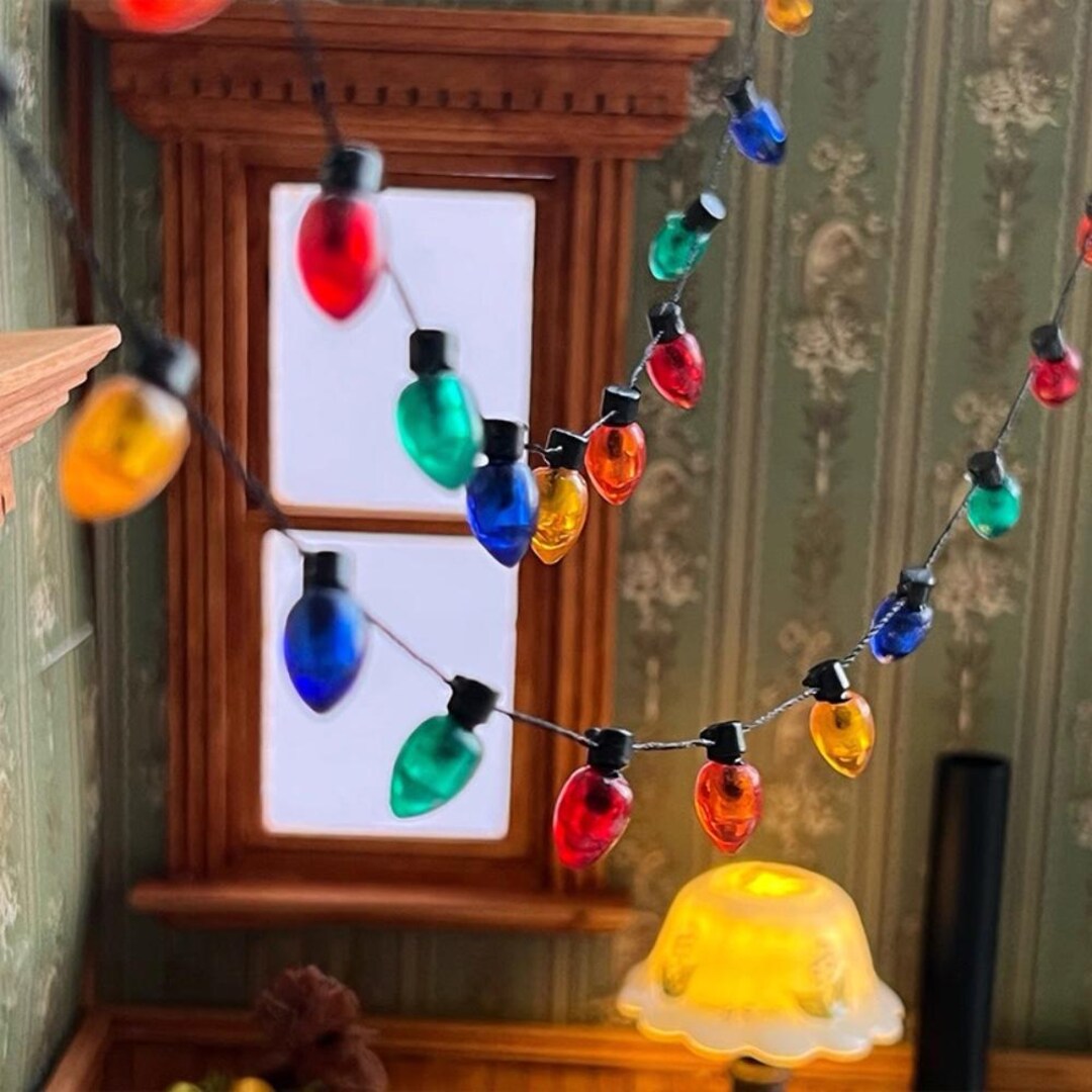 Miniature Christmas String Lights - Dollhouse Holiday Fairy Lights ...