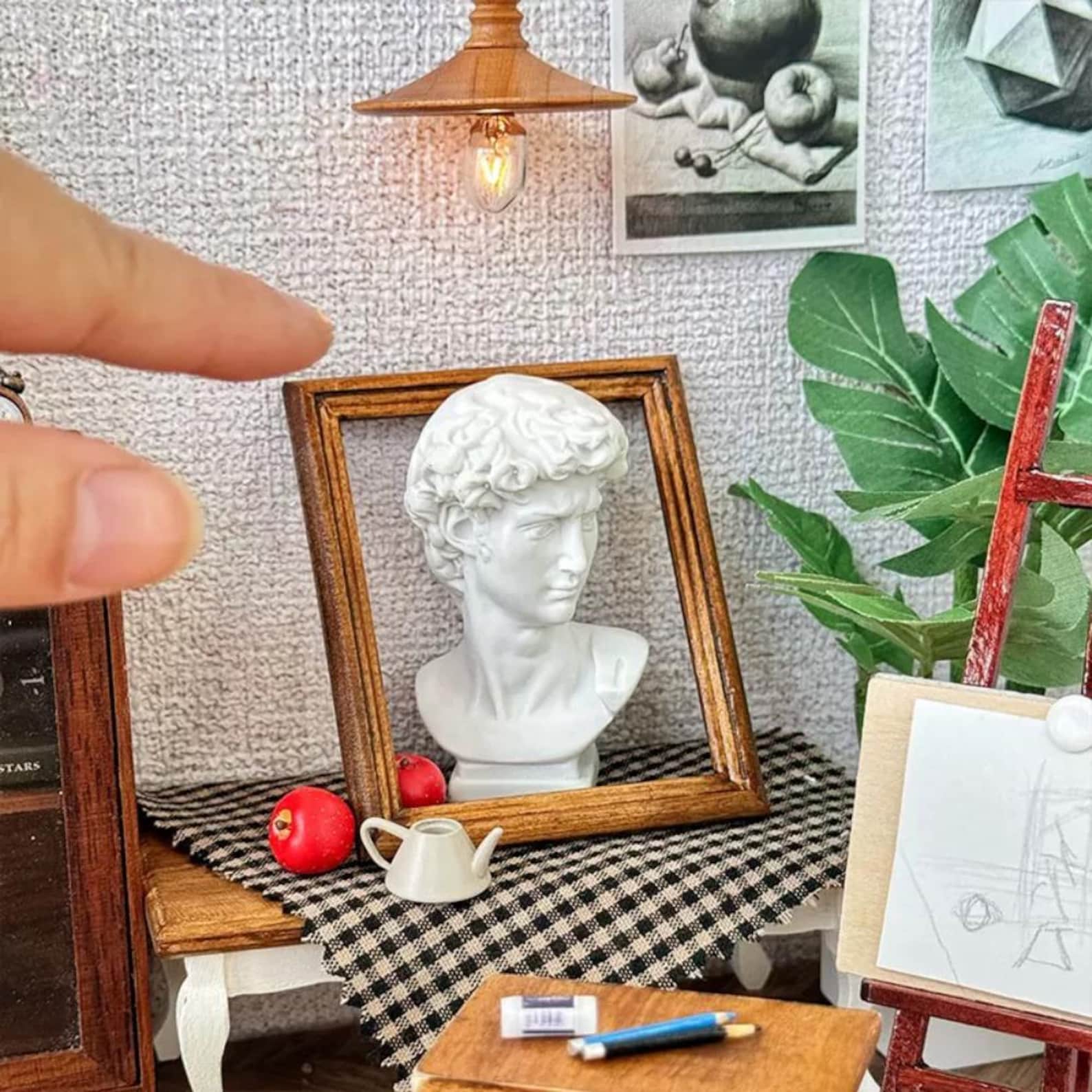 Miniature Artist Studio Set - Dollhouse Painting Supplies, Mini Easel ...