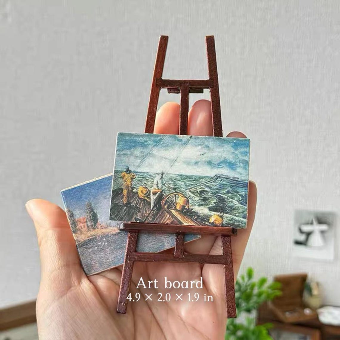 Miniature Artist Studio Set - Dollhouse Painting Supplies, Mini Easel ...