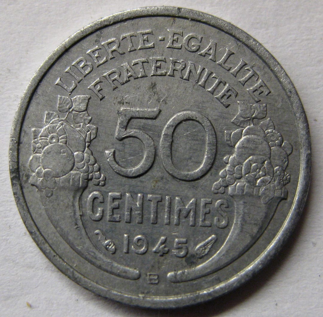 French 50 Centime Coin Morlon, 1945 B, SUP, (79). - Etsy