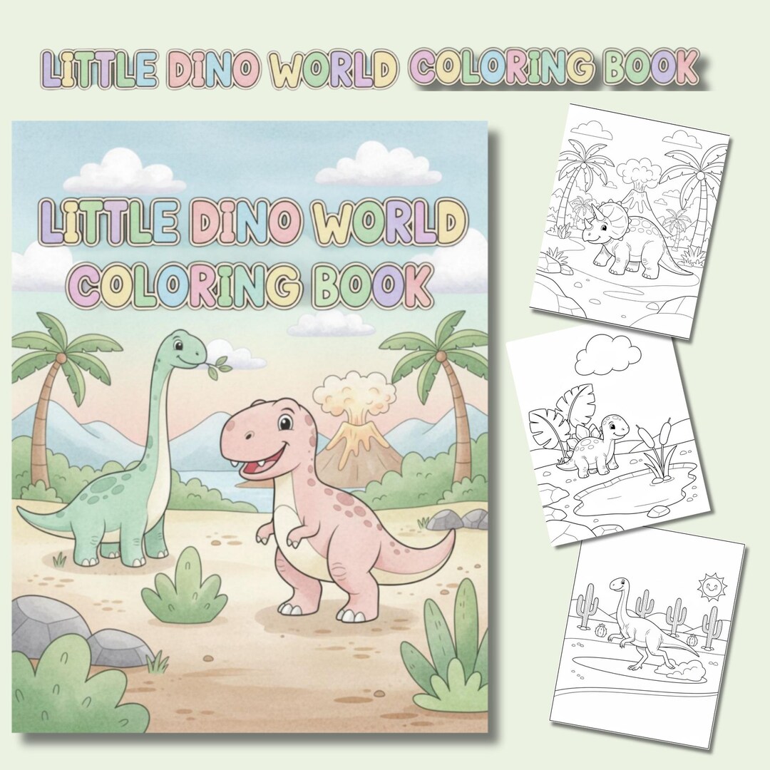 Printable Baby Dinosaur Coloring Book | Easy Toddler Dino World PDF - Etsy
