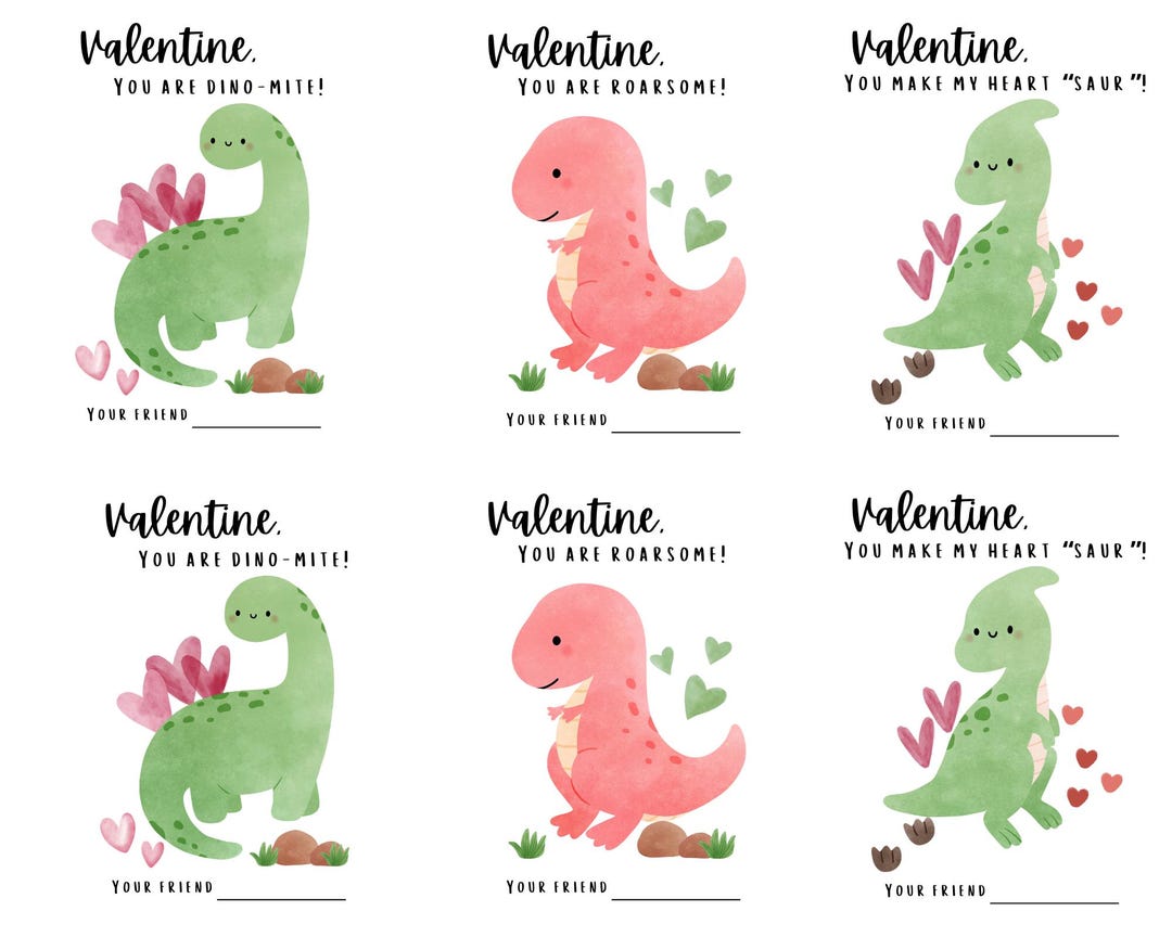 Dinosaur Valentines Printable PNG | Valentines Tags PNG | Dino-mite ...