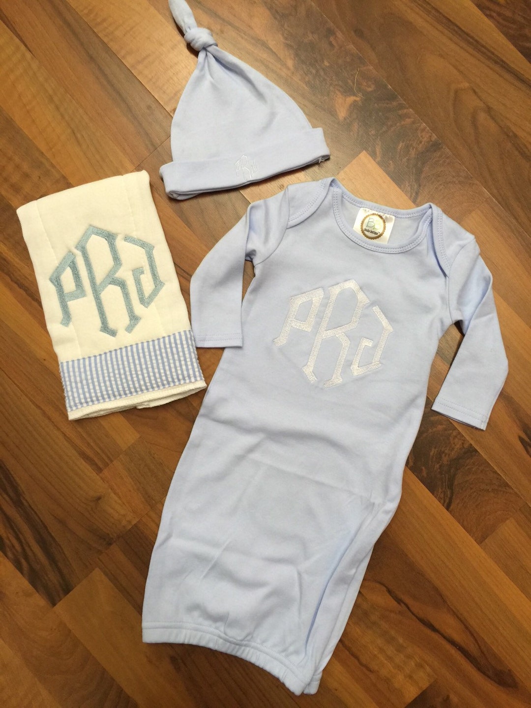 Baby Boy Personalized Baby Blue Monogram Gift GOWN ONLY - Etsy