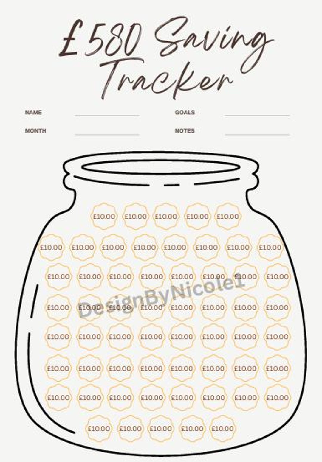 Money Pot Savings Tracker - POSTAL COPY - Etsy