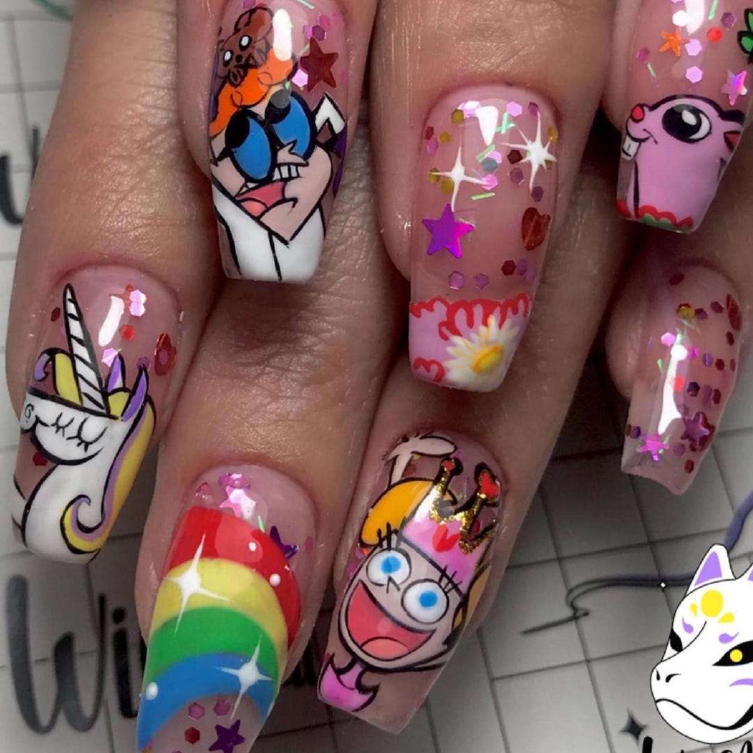 Press on Nails – Inspired Dex.ter Y Diddy Labora.tory Nails - Etsy
