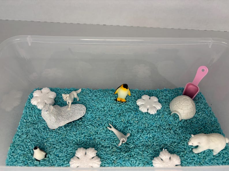 Arctic Animals- Sensory Rice Bin - Etsy