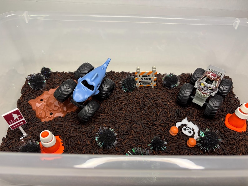 Monster Jam- Sensory Rice Bin - Etsy