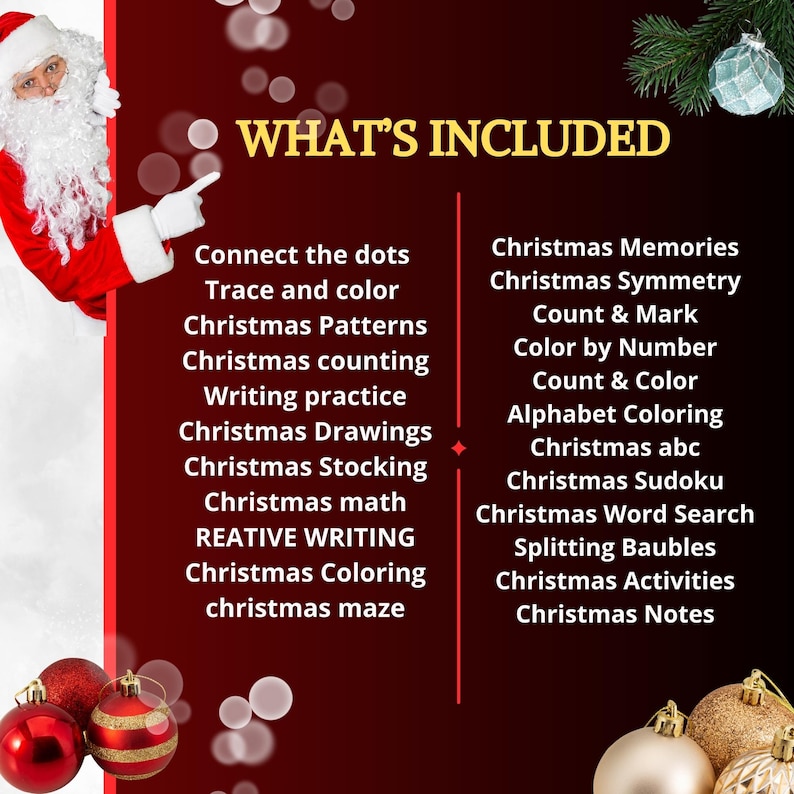 Christmas Activity Worksheets for Kids | Learning Games, Mazes ...