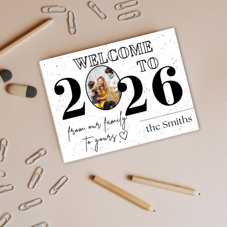 Editable Family Photo Card - Holiday Update, Year in Review, Welcome to ...