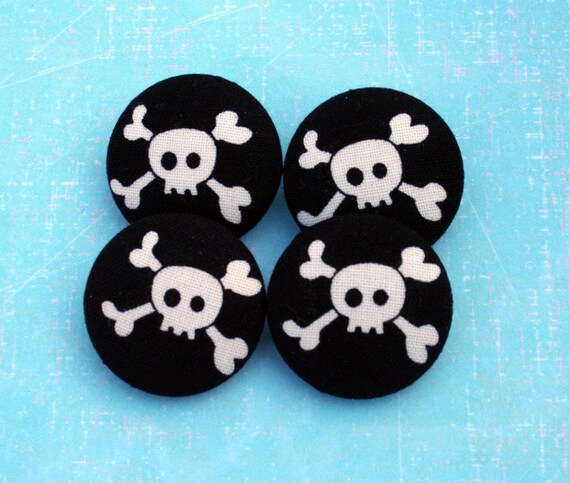 Items similar to Fabric Covered Skull Buttons on Etsy