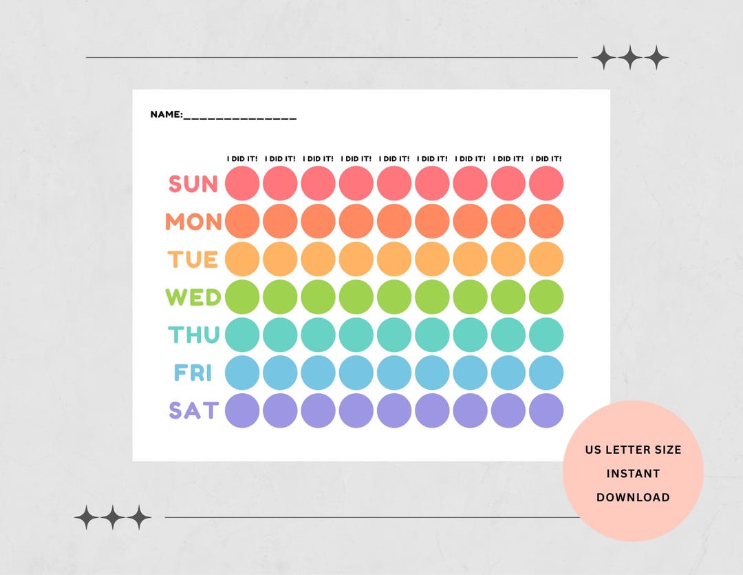 Weekly Tracking Chart for Kids | “I Did It” Habit Tracker PDF ...