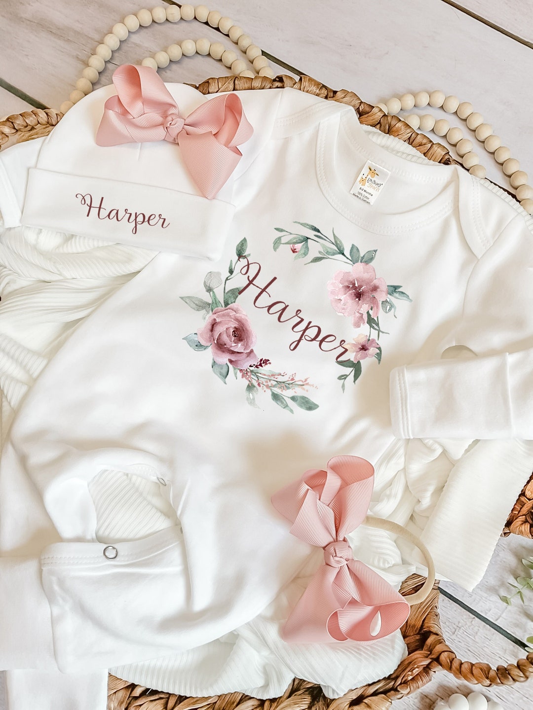 Personalized Baby Girl Take Home Outfit Baby Girl Coming Home Outfit ...