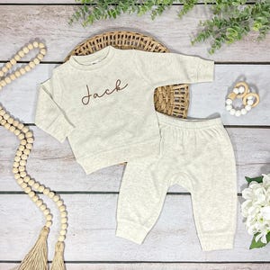 Personalized Baby Jogger Set Custom Baby Boy Outfit Neutral Baby Gift ...