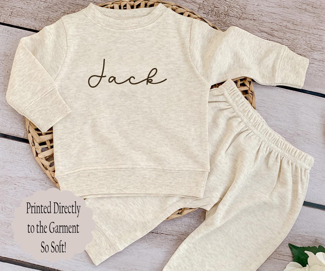 Personalized Baby Jogger Set Custom Baby Boy Outfit Neutral Baby Gift ...