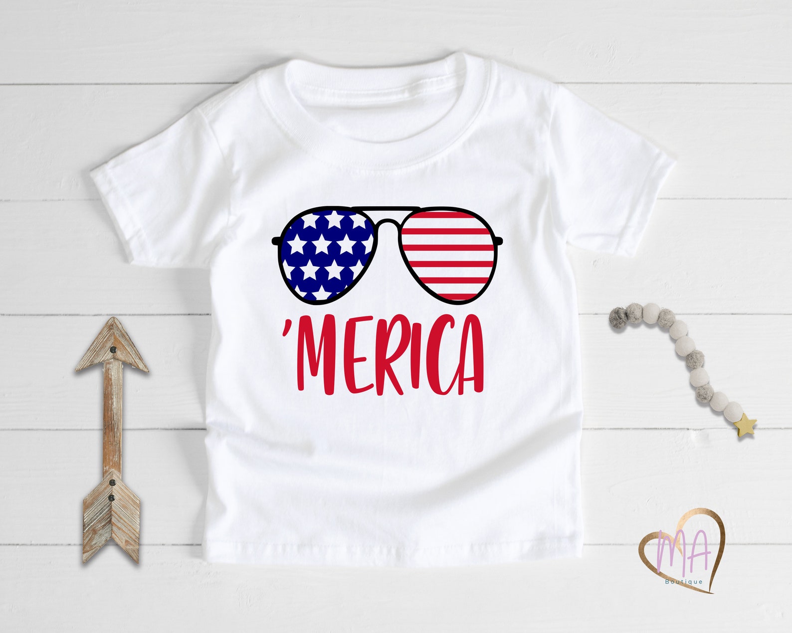 Merica Sunglasses Baby Onesie® or Tee Shirt Fourth of July - Etsy