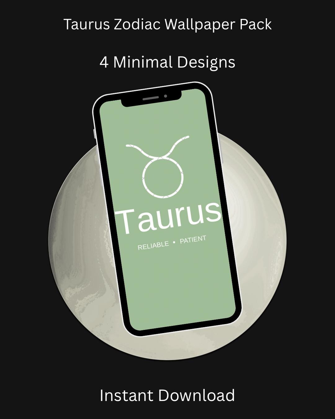 Taurus Zodiac Wallpaper Pack | 4 Minimal Phone Backgrounds | Instant ...
