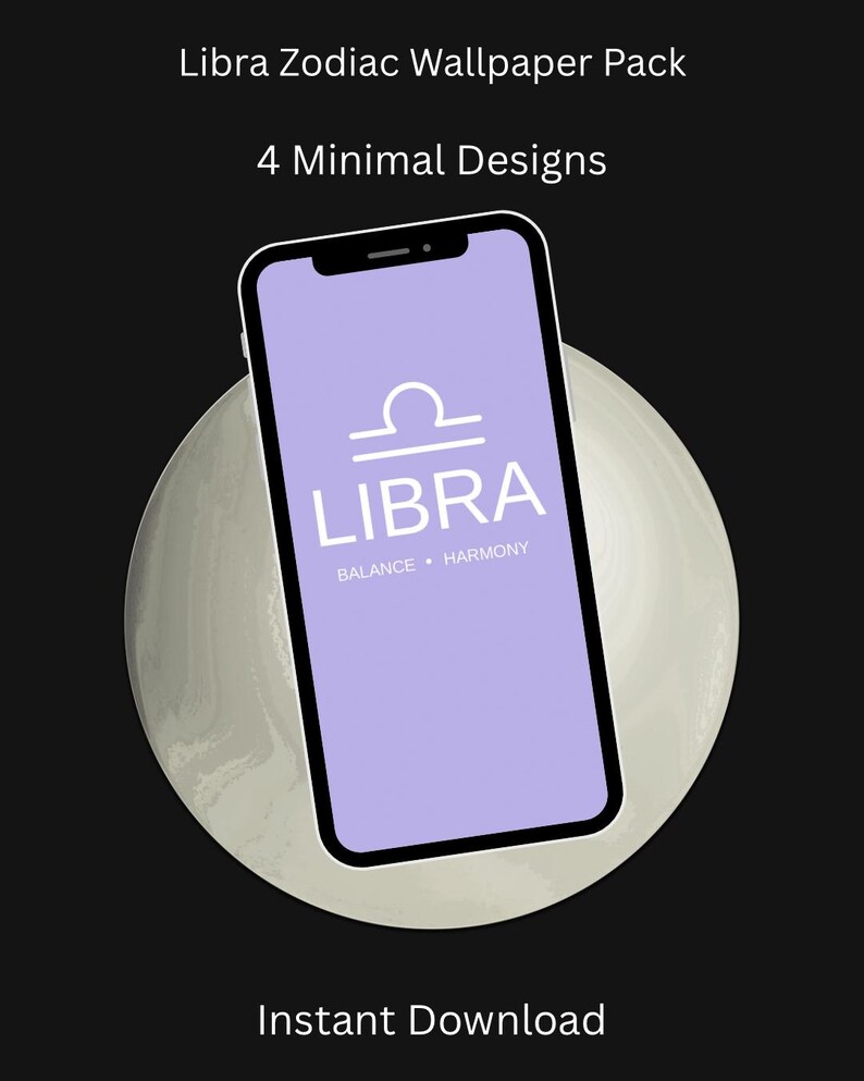 Libra Phone Wallpaper | Minimal Zodiac Designs (digital Download) - Etsy