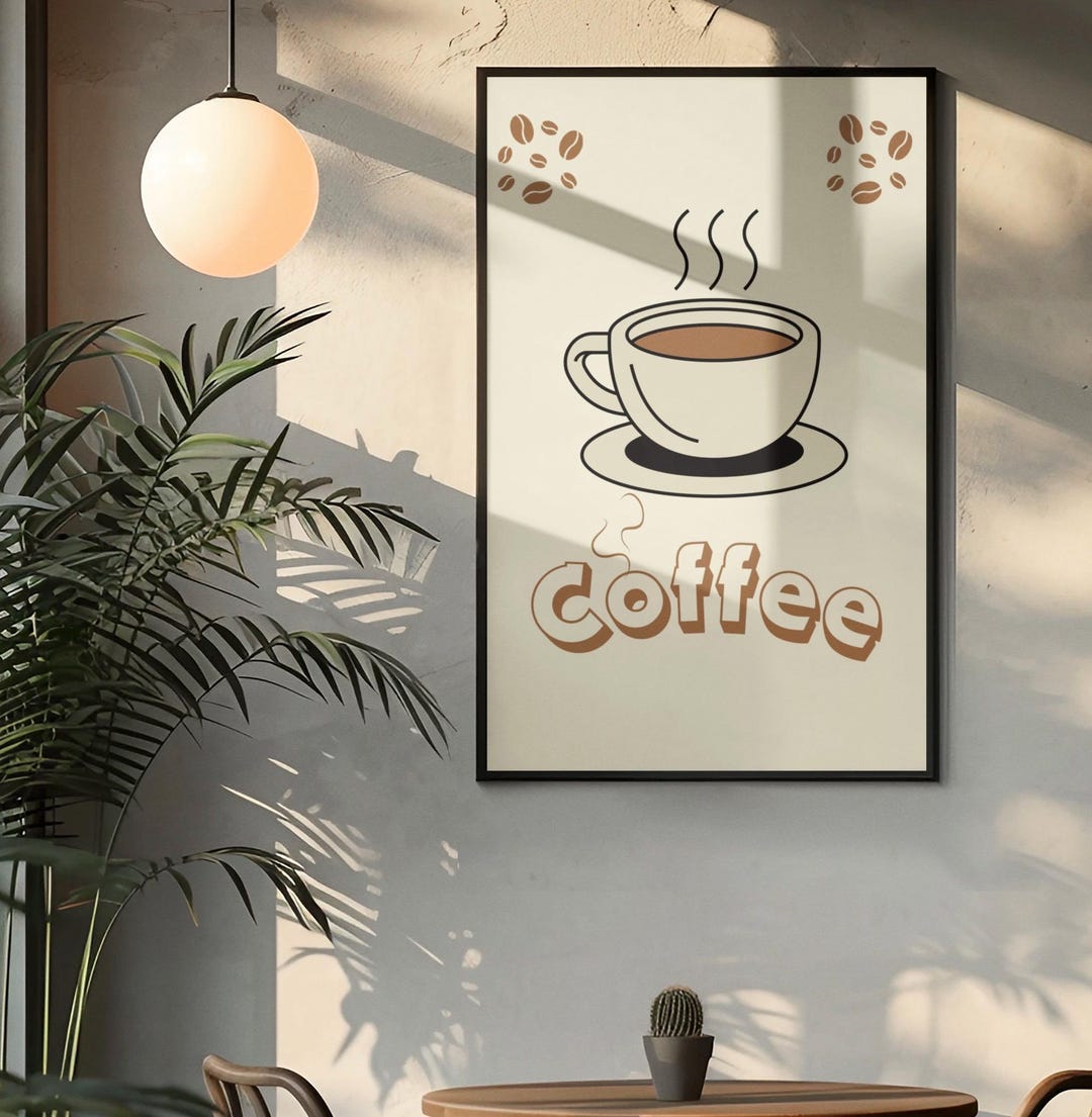 Printable Coffee Time Poster | Coffee Illustration | Kitchen Decor ...