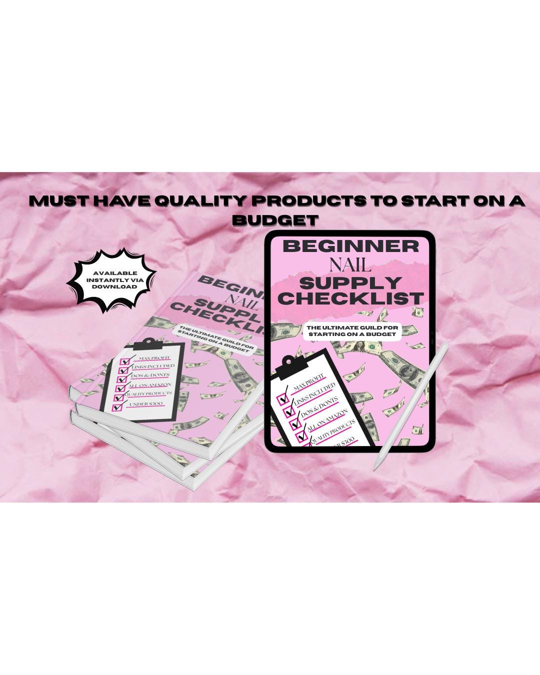 Beginner Nail Tech Supply Checklist Ebook, Budget Nail Tech Starter Kit ...