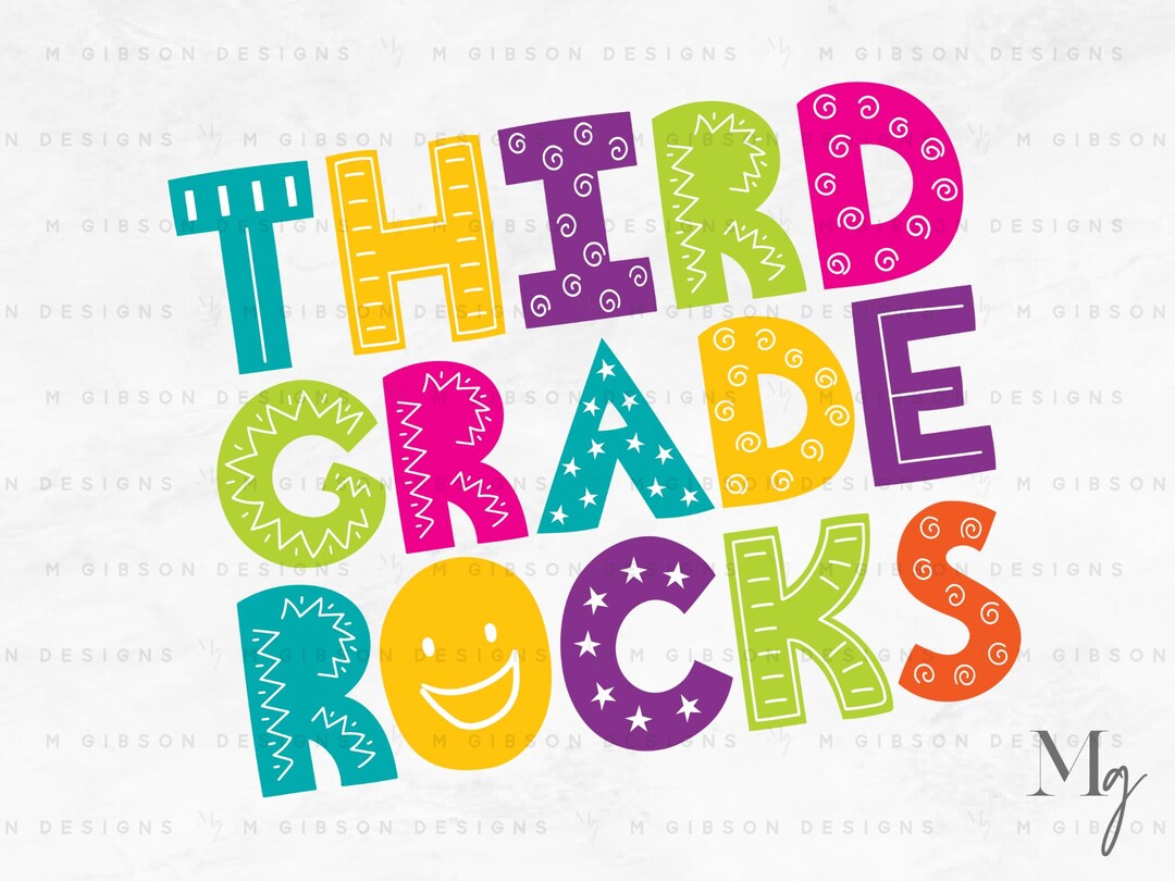 Third Grade Rocks SVG Teacher Shirt Design Digital Download - Etsy