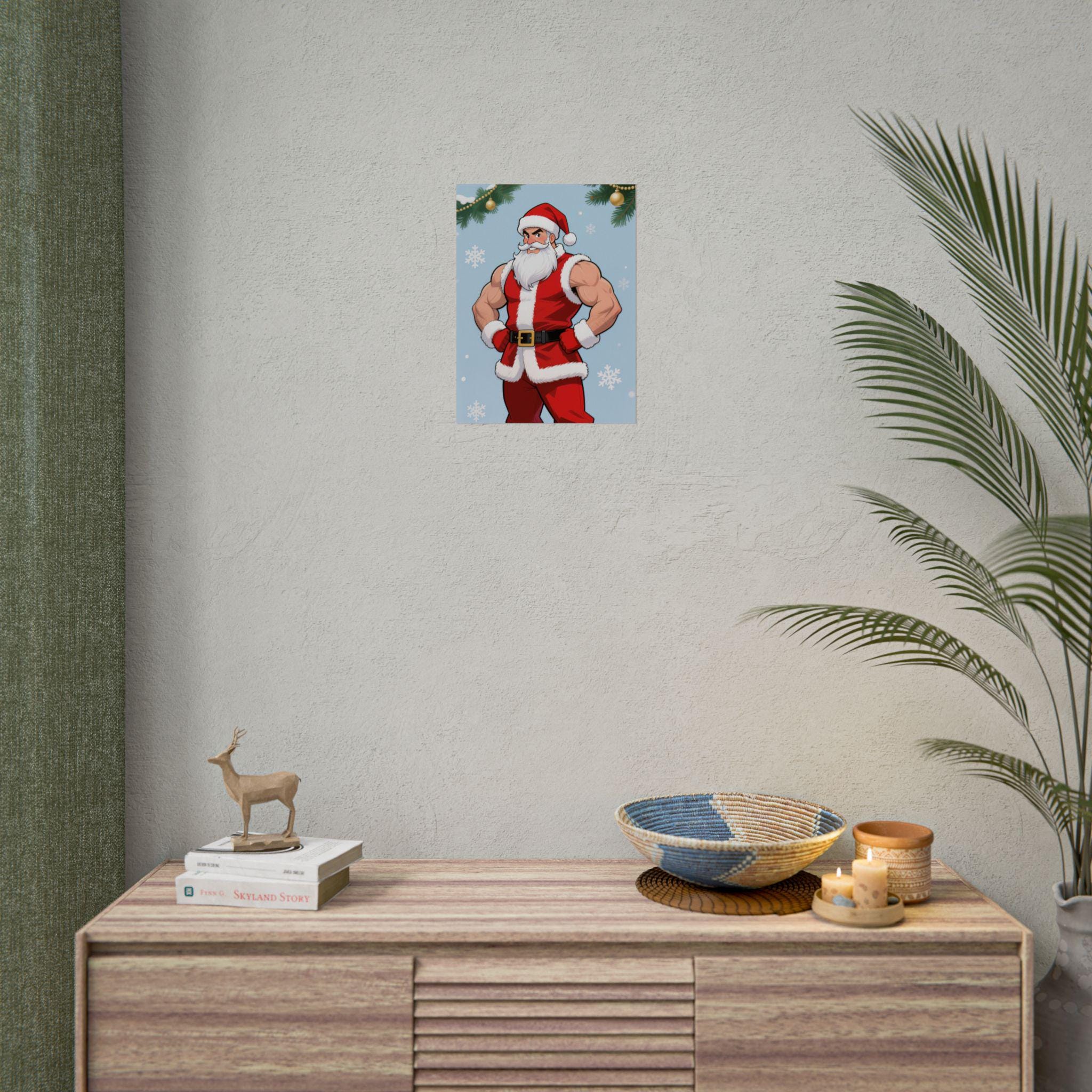 Buff Santa Claus Rolled Posters | Funny Santa Poster, Muscle Santa Wall ...