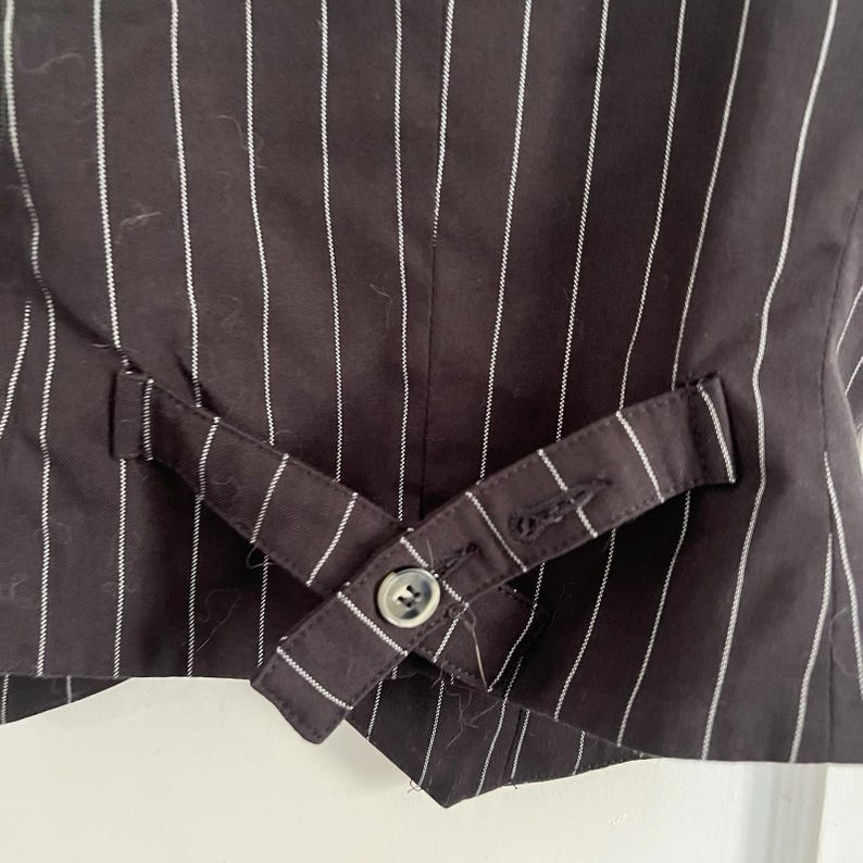BAYSE Black Pinstripe Suit Vest Women's XS Tailored Waistcoat Dark ...