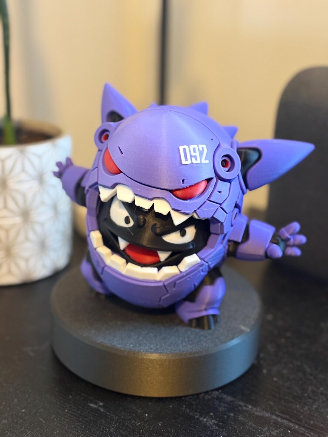 Mech Gengar Figurine - 3D Printed Pokémon Model . Matte Purple PLA ...