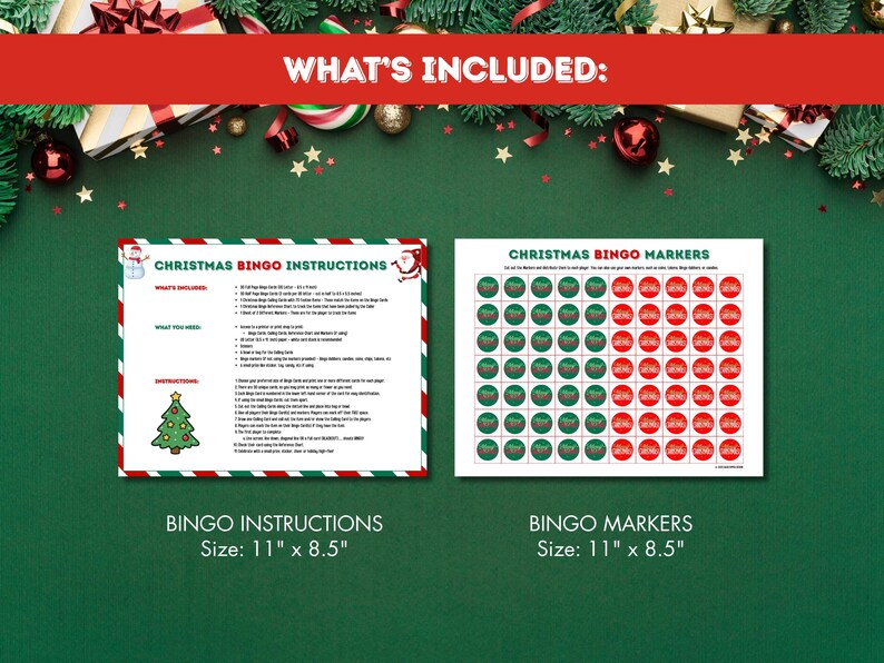 Printable Christmas Bingo Game With 30 Unique Cards for Kids, Teens or ...