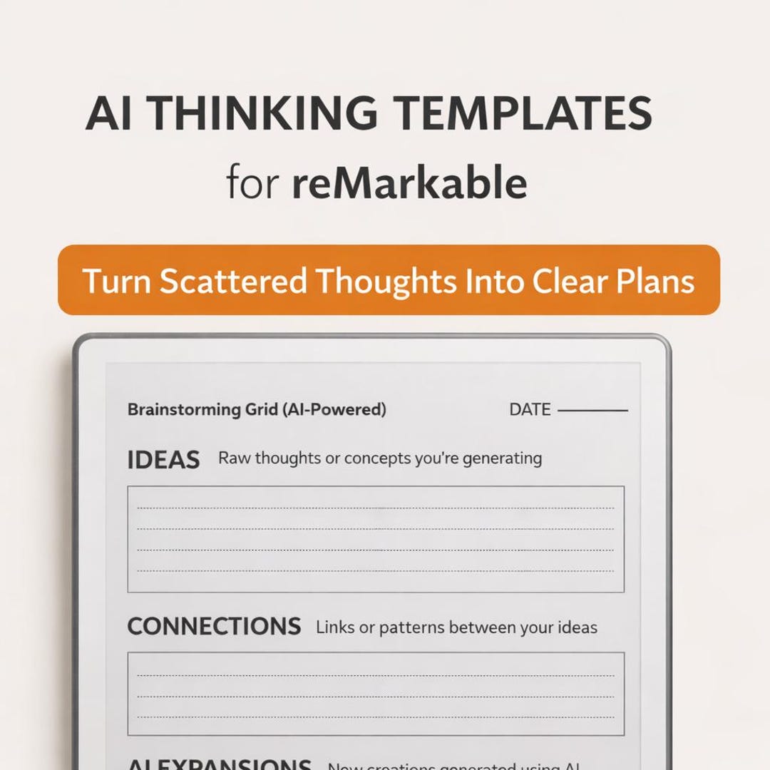 AI Thinking Templates for Remarkable | Productivity, Planning & Prompt ...