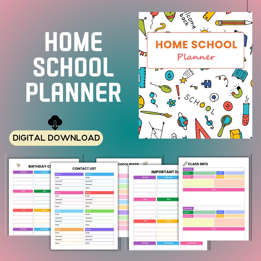 Home School Daily Schedule Checklist Printable Learning Routine for ...